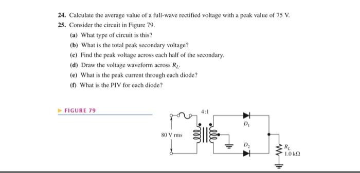 Solved 24. Calculate the average value of a full-wave | Chegg.com