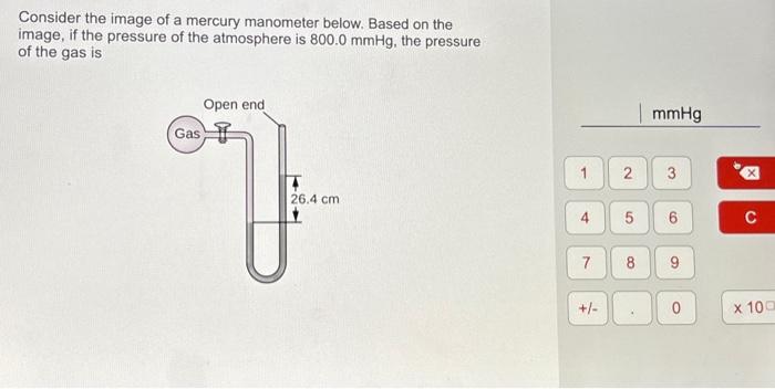 Solved Consider the image of a mercury manometer below. | Chegg.com