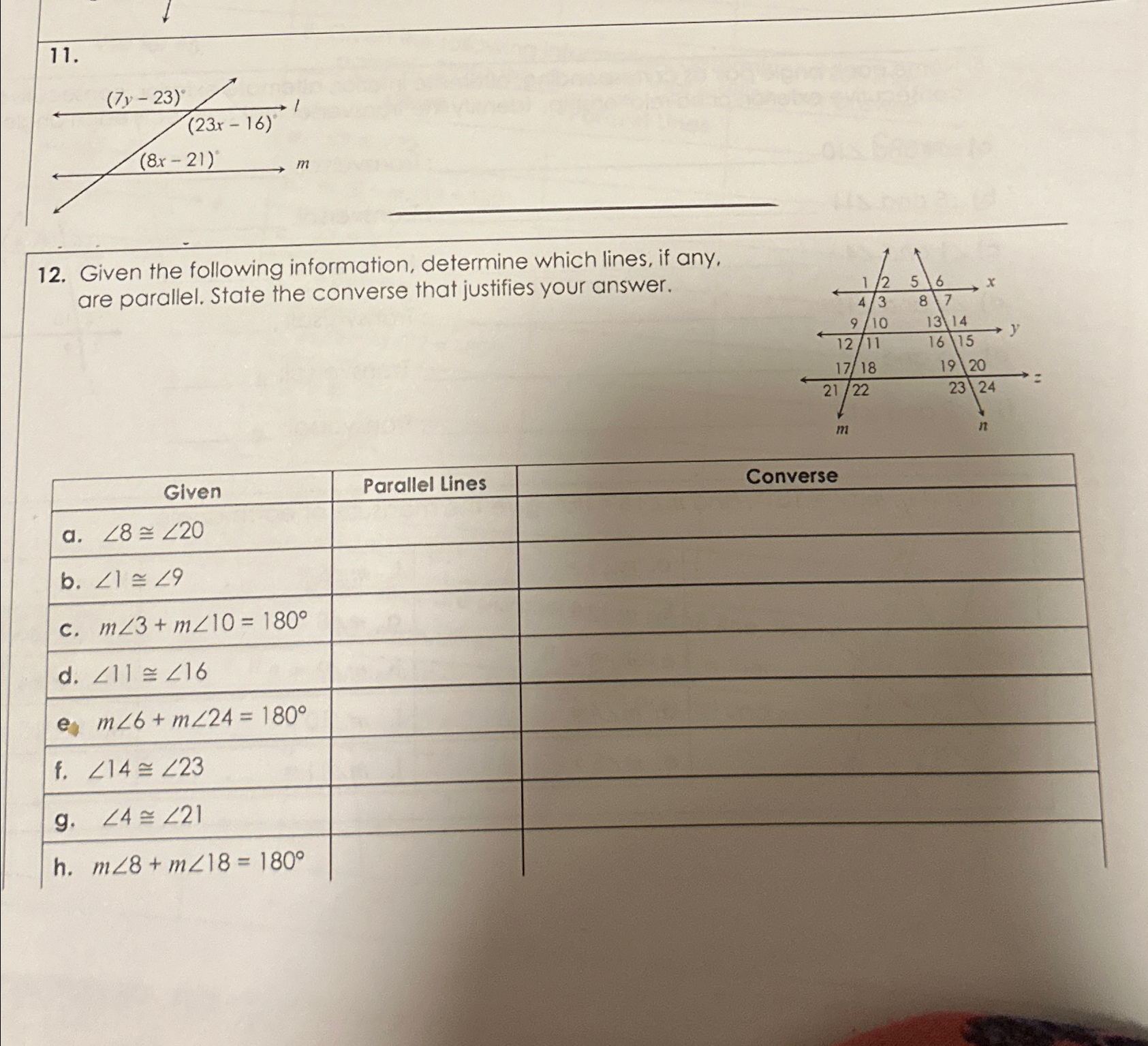 Solved Given the following information, determine which | Chegg.com