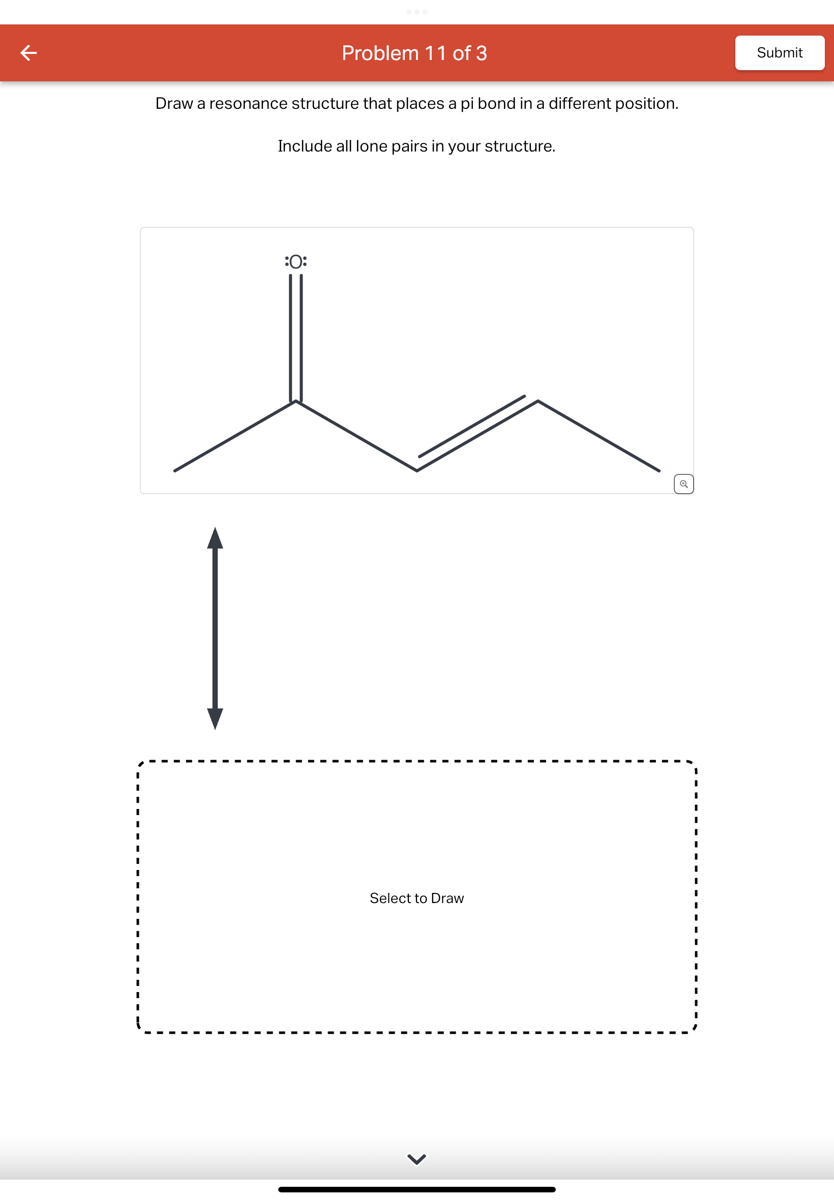 Solved Problem 11 ﻿of 3Draw a resonance structure that | Chegg.com