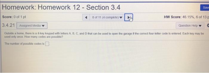 Solved Save Homework: Homework 12 - Section 3.4 Score: 0 of | Chegg.com