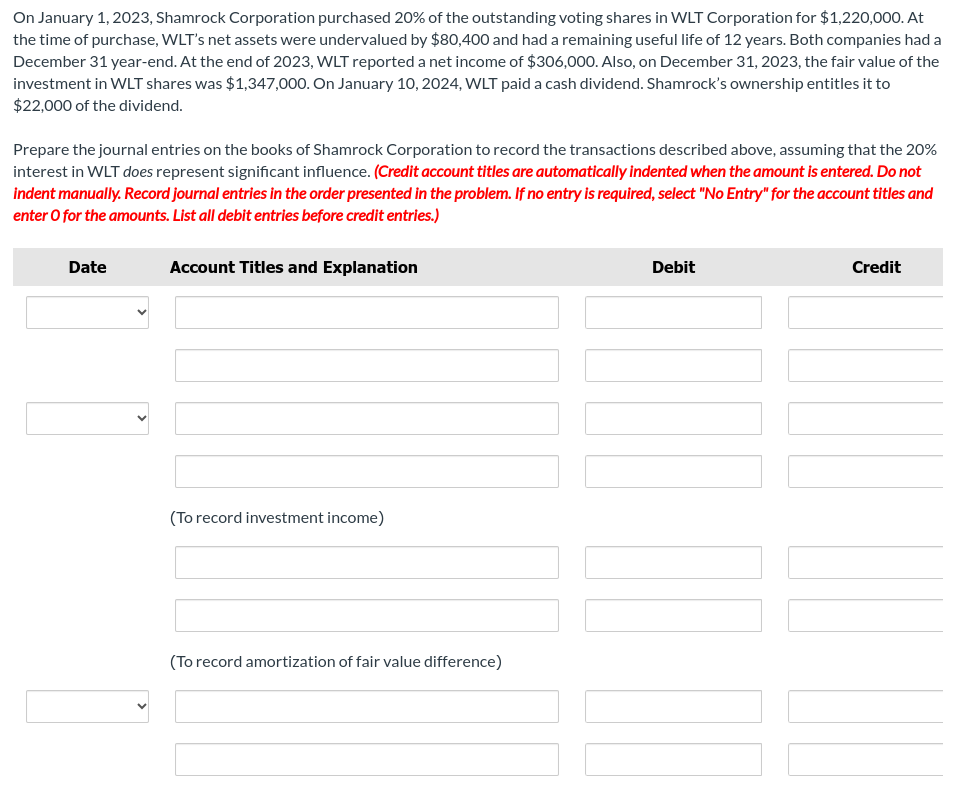 Solved by an EXPERT On January 1, 2023, ﻿Shamrock Corporation purchased | Chegg.com