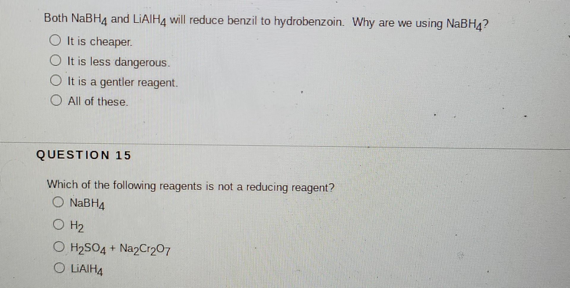 Solved Both NaBH4 and LiAlH4 will reduce benzil to | Chegg.com