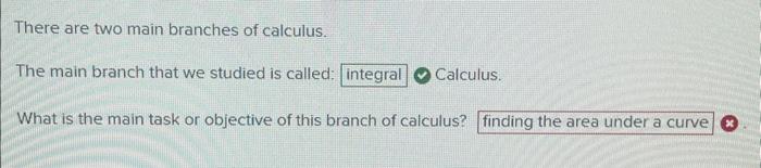 Solved There are two main branches of calculus. The main | Chegg.com