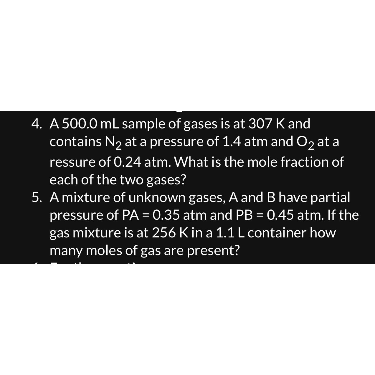 Solved A 500.0mL ﻿sample of gases is at 307K ﻿and contains | Chegg.com