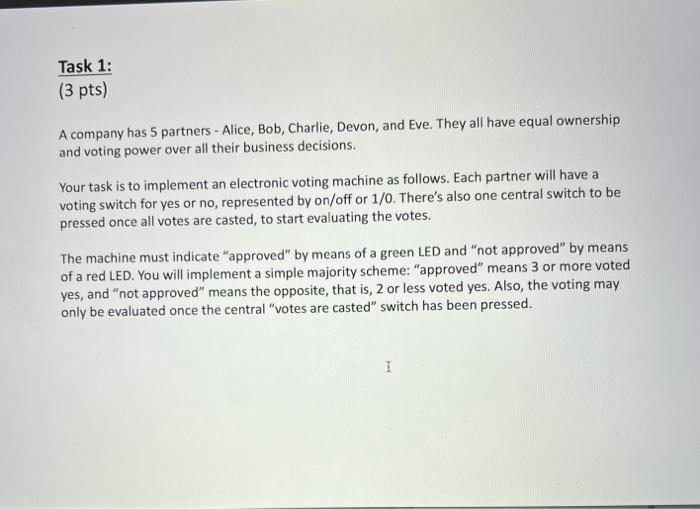 Solved A company has 5 partners - Alice, Bob, Charlie, | Chegg.com