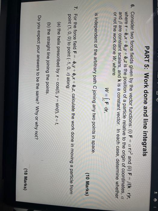 Solved Consider two force fields given by the vector | Chegg.com