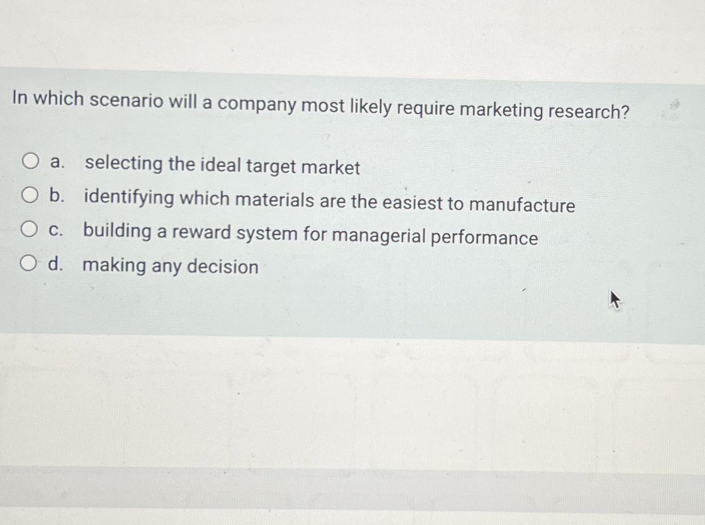 Solved In which scenario will a company most likely require | Chegg.com