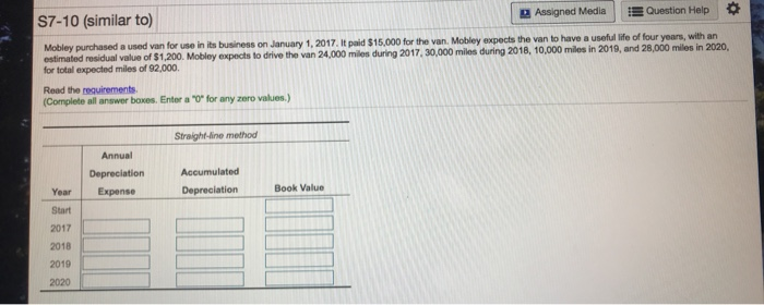Solved EQuestion Help Assigned Media S7-10 (similar to) | Chegg.com Solved EQuestion Help Assigned Media S7-10 (similar to) | Chegg.com