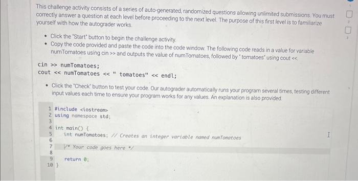 Solved This challenge activity consists of a series of | Chegg.com