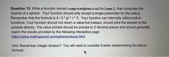 Question 15. Write a function named | Chegg.com