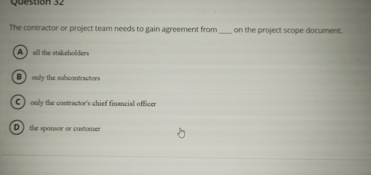 Solved The contractor or project team needs to gain | Chegg.com