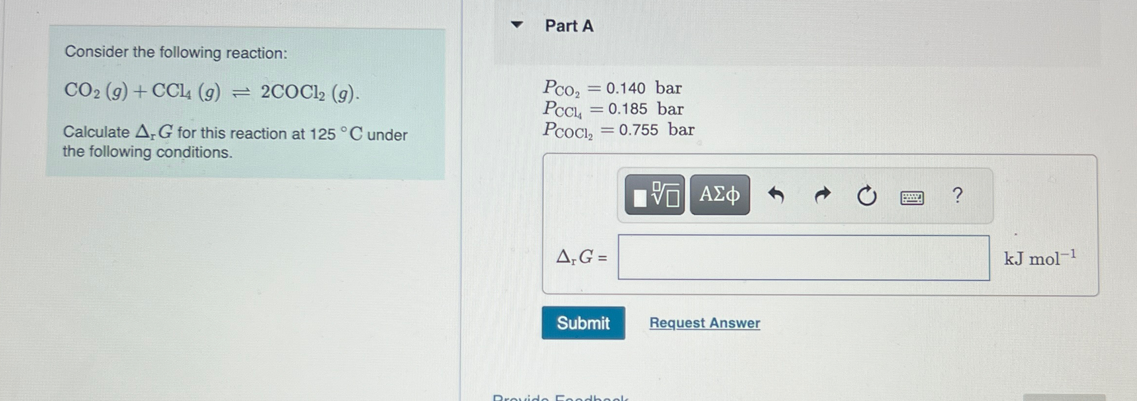 Solved Part AConsider the following | Chegg.com