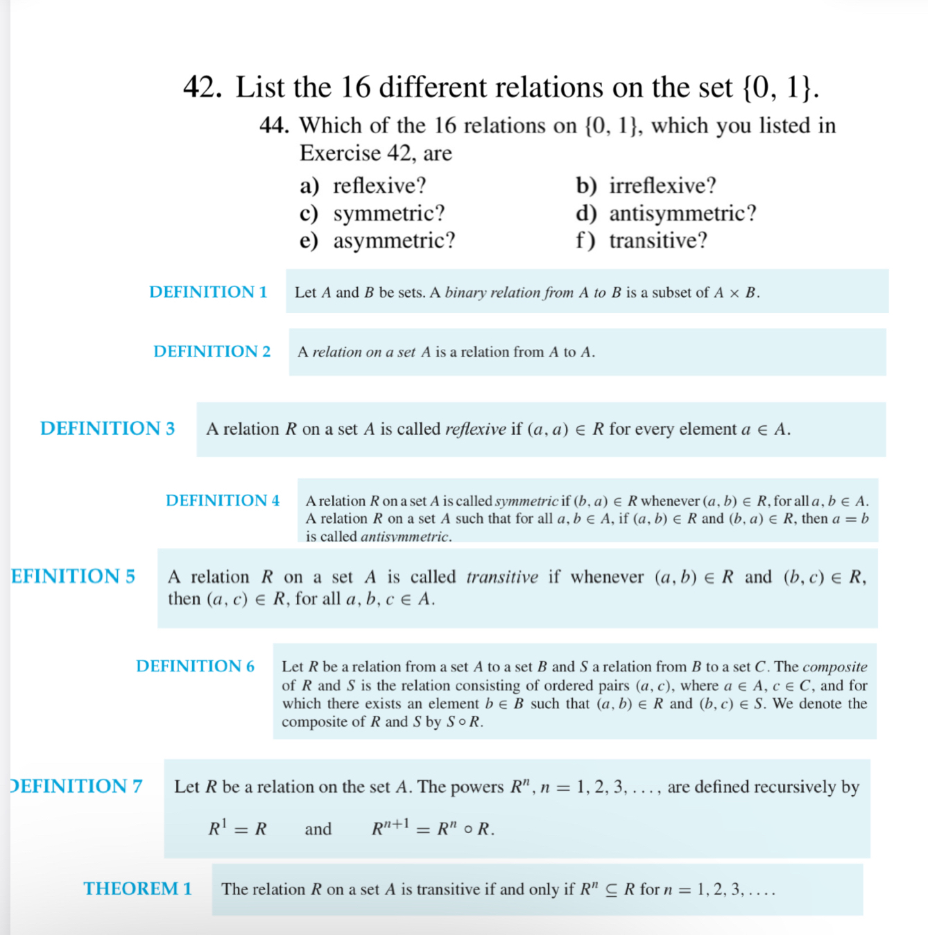 Solved Discrete Mathmatics Computer Science List the 16 | Chegg.com