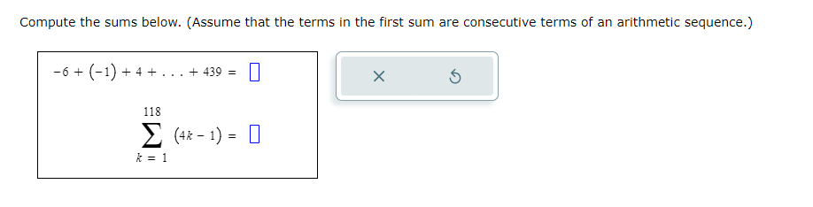 Solved Compute the sums below. (Assume that the terms in the | Chegg.com