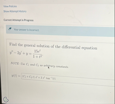 Solved View PoliciesShow Attempt HistoryCurrent Attempt in | Chegg.com