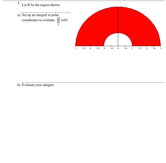 Solved 3. Let R be the region shown. a) Set up an integral | Chegg.com Solved 3. Let R be the region shown. a) Set up an integral | Chegg.com