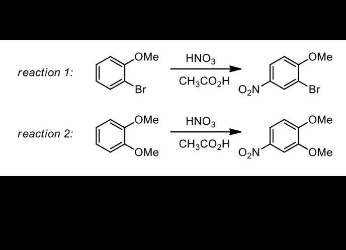 ОMe HNO3 OMe reaction 1: CH3CO2H Br O2N Br OMe HNO3 | Chegg.com