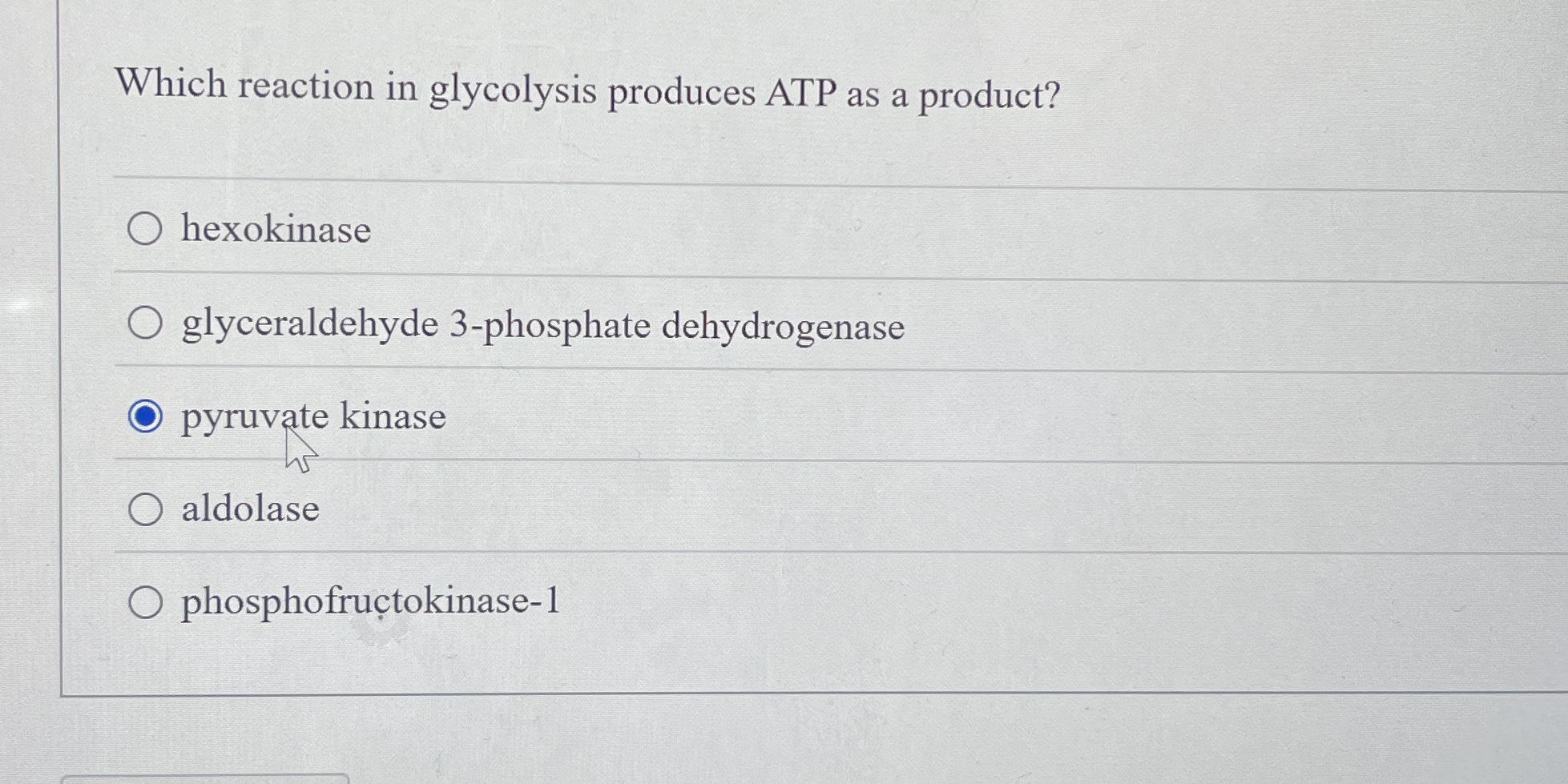 Solved Which reaction in glycolysis produces ATP as a | Chegg.com