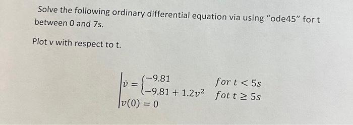 Solved Solve the following ordinary differential equation | Chegg.com