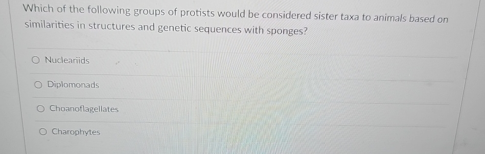 Solved Which of the following groups of protists would be | Chegg.com