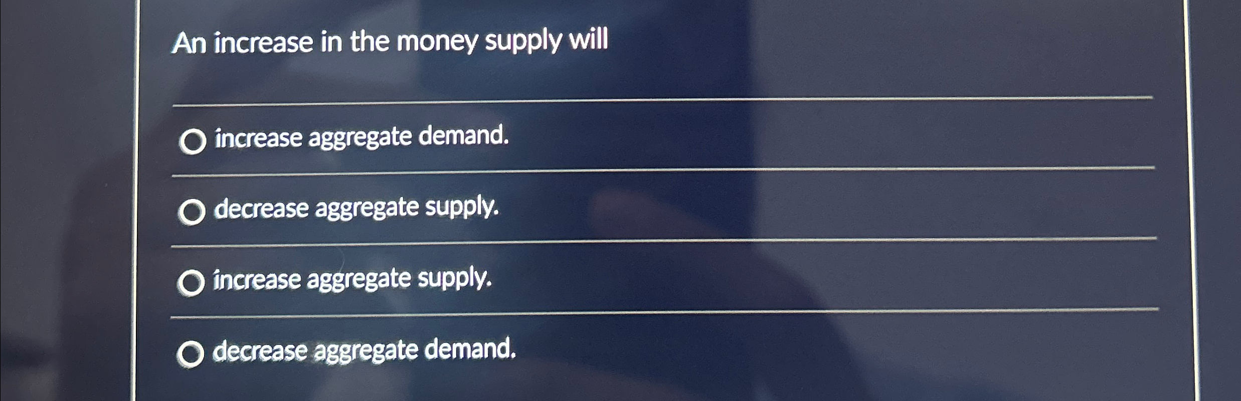 Solved An increase in the money supply willq,increase | Chegg.com