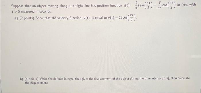 Solved Suppose that an object moving along a straight line | Chegg.com