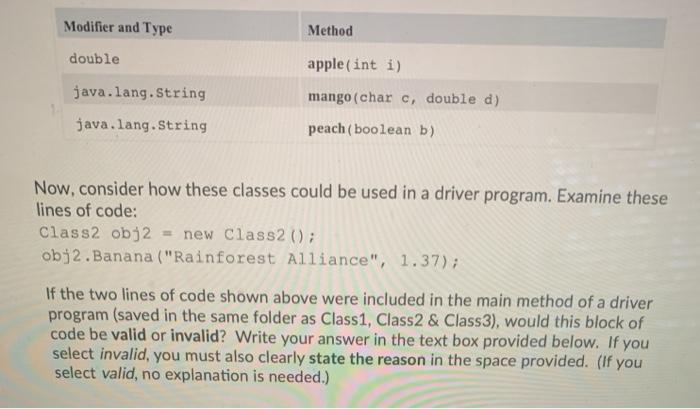 Solved Examine the following Javadoc summary for three | Chegg.com