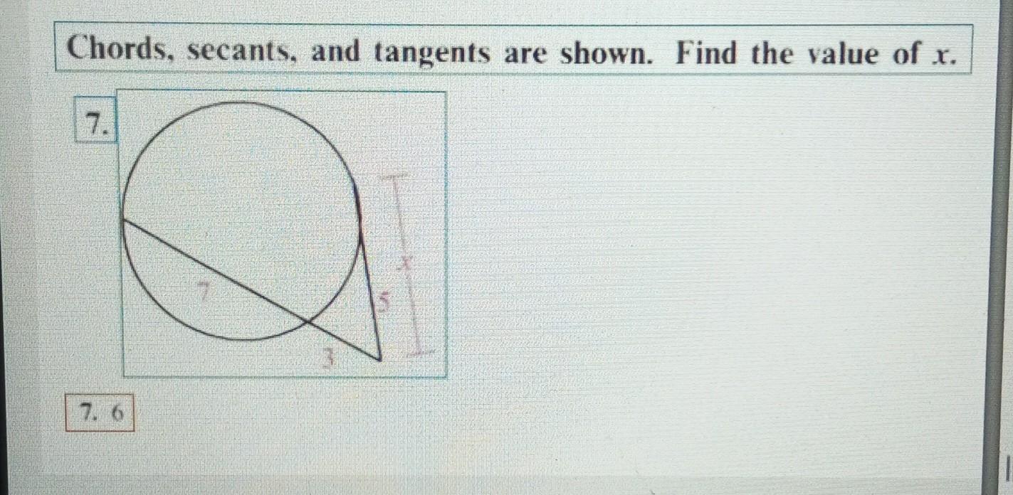 Solved Chords, secants, and tangents are shown. Find the | Chegg.com