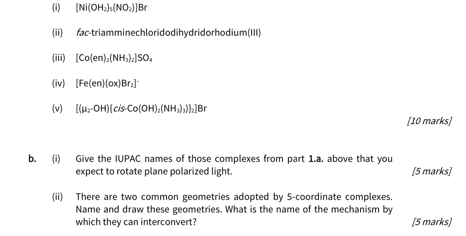 Solved (i) [Ni(OH2)5(NO2)]Br(ii) | Chegg.com