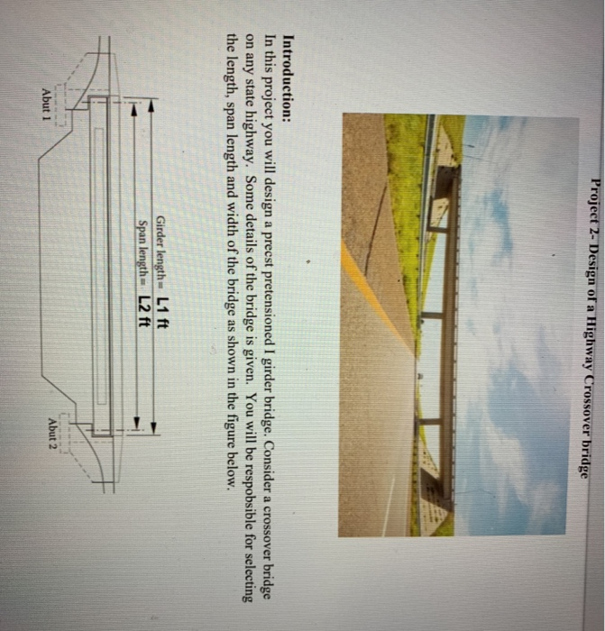 Project 2- Design of a Highway Crossover bridge | Chegg.com