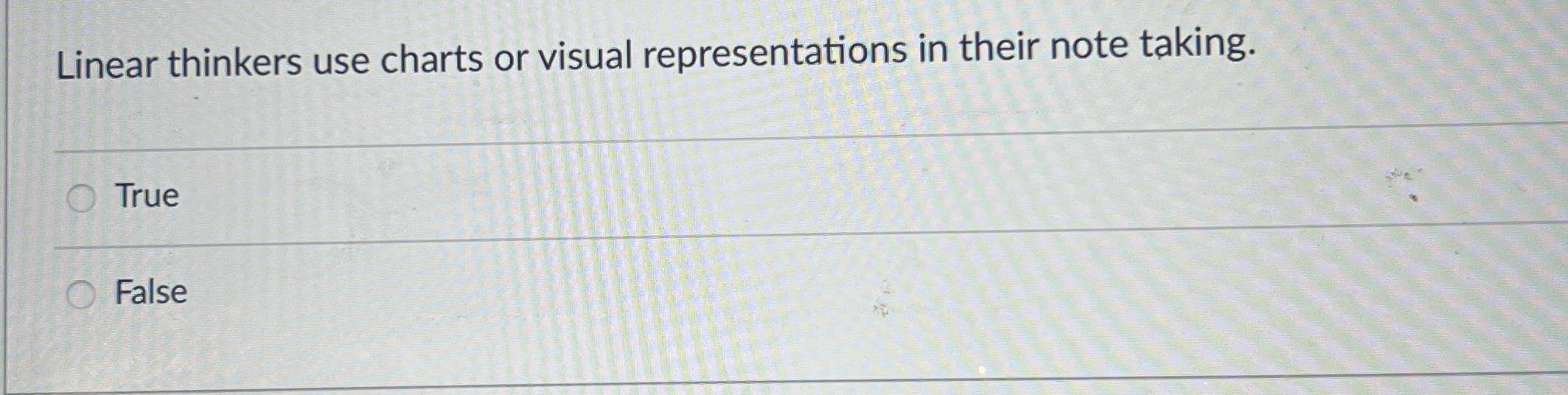 Solved Linear thinkers use charts or visual representations | Chegg.com