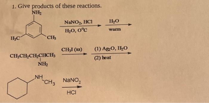 Solved 1. Give products of these reactions. (1) Ag2O,H2O | Chegg.com