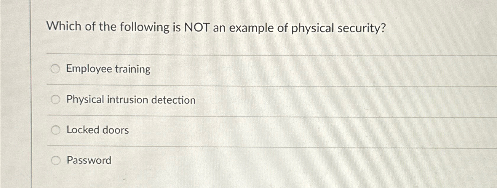 Solved Which of the following is NOT an example of physical | Chegg.com