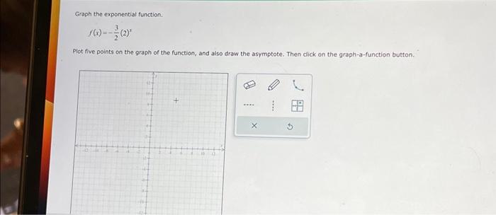 Solved Graph the exponential function. f(x)=−23(2)x Plot | Chegg.com