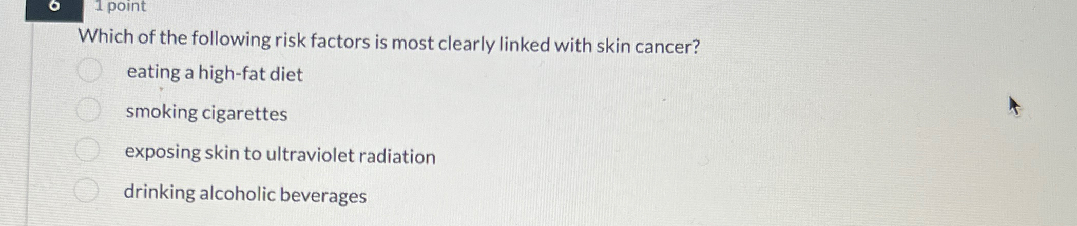Solved 1 ﻿pointWhich of the following risk factors is most | Chegg.com