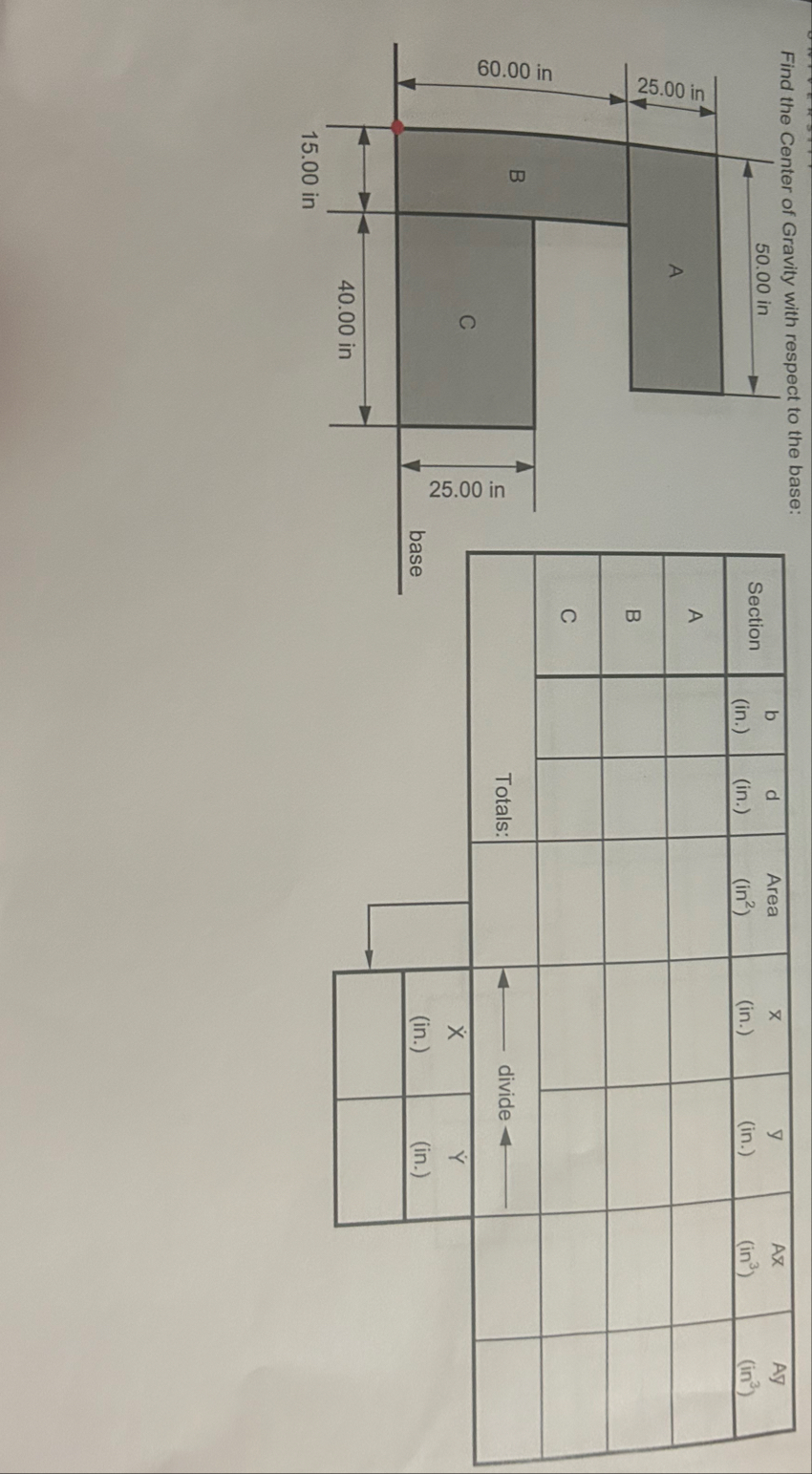 Solved Find the Center of Gravity with respect to the | Chegg.com