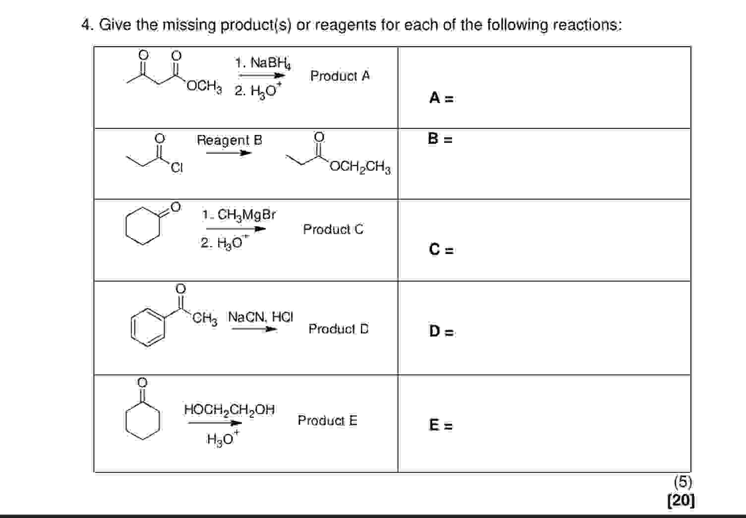 Solved Give the missing product(s) ﻿or reagents for each of | Chegg.com