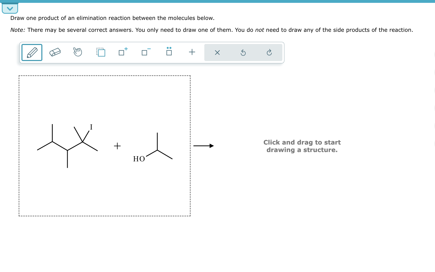 Solved Draw one product of an elimination reaction between | Chegg.com