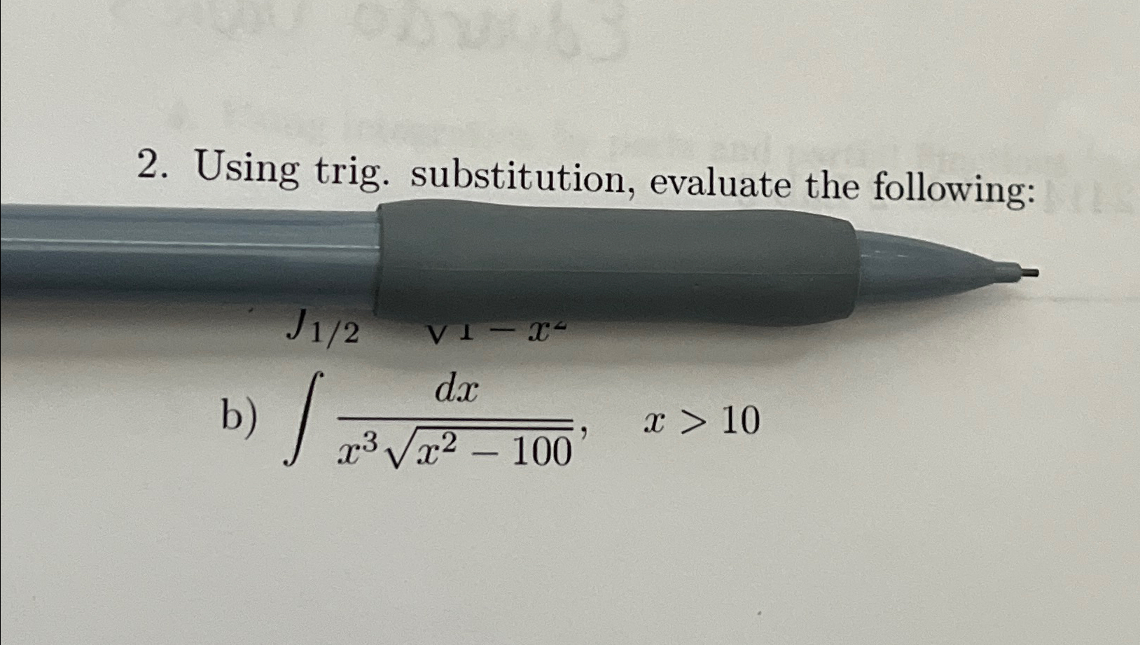 Solved Using trig. substitution, evaluate the | Chegg.com