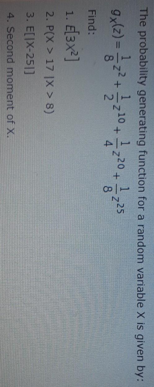 Solved The probability generating function for a random | Chegg.com
