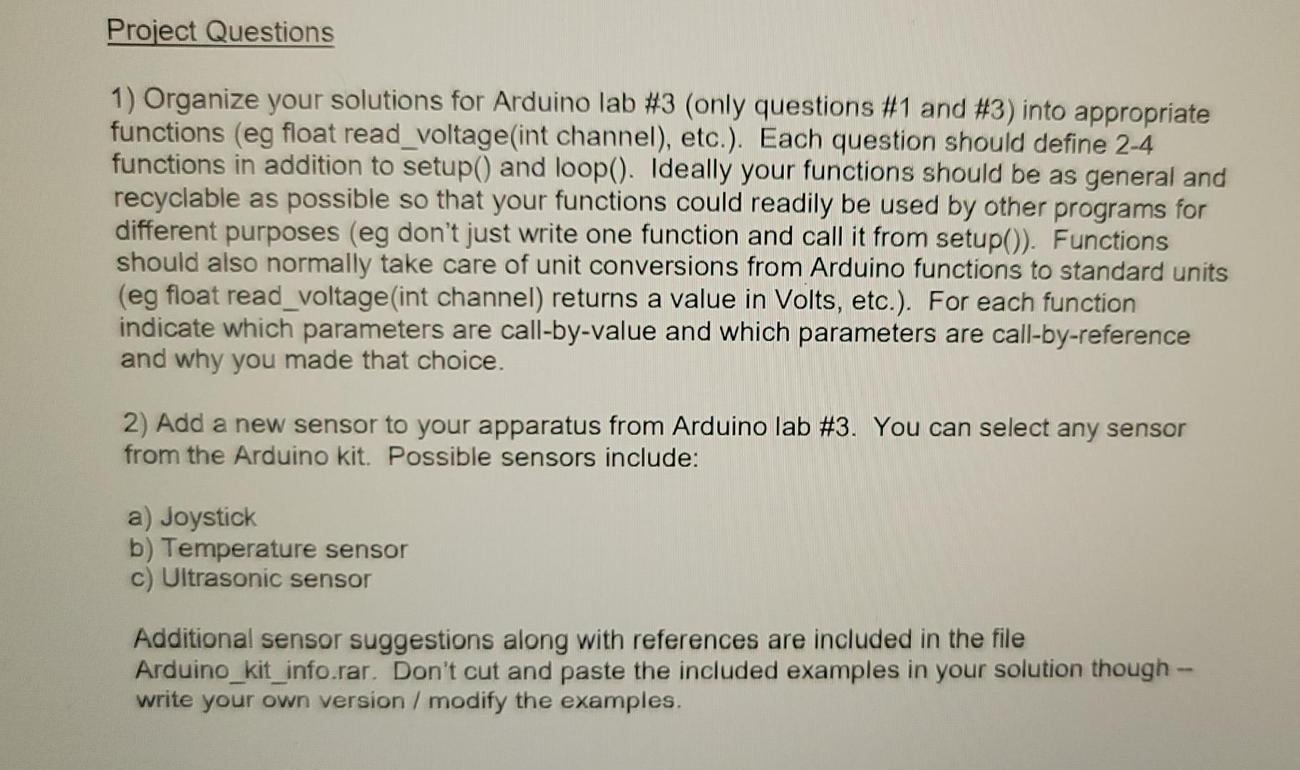 Solved MIAE 215 Arduino Project This project is a follow up | Chegg.com