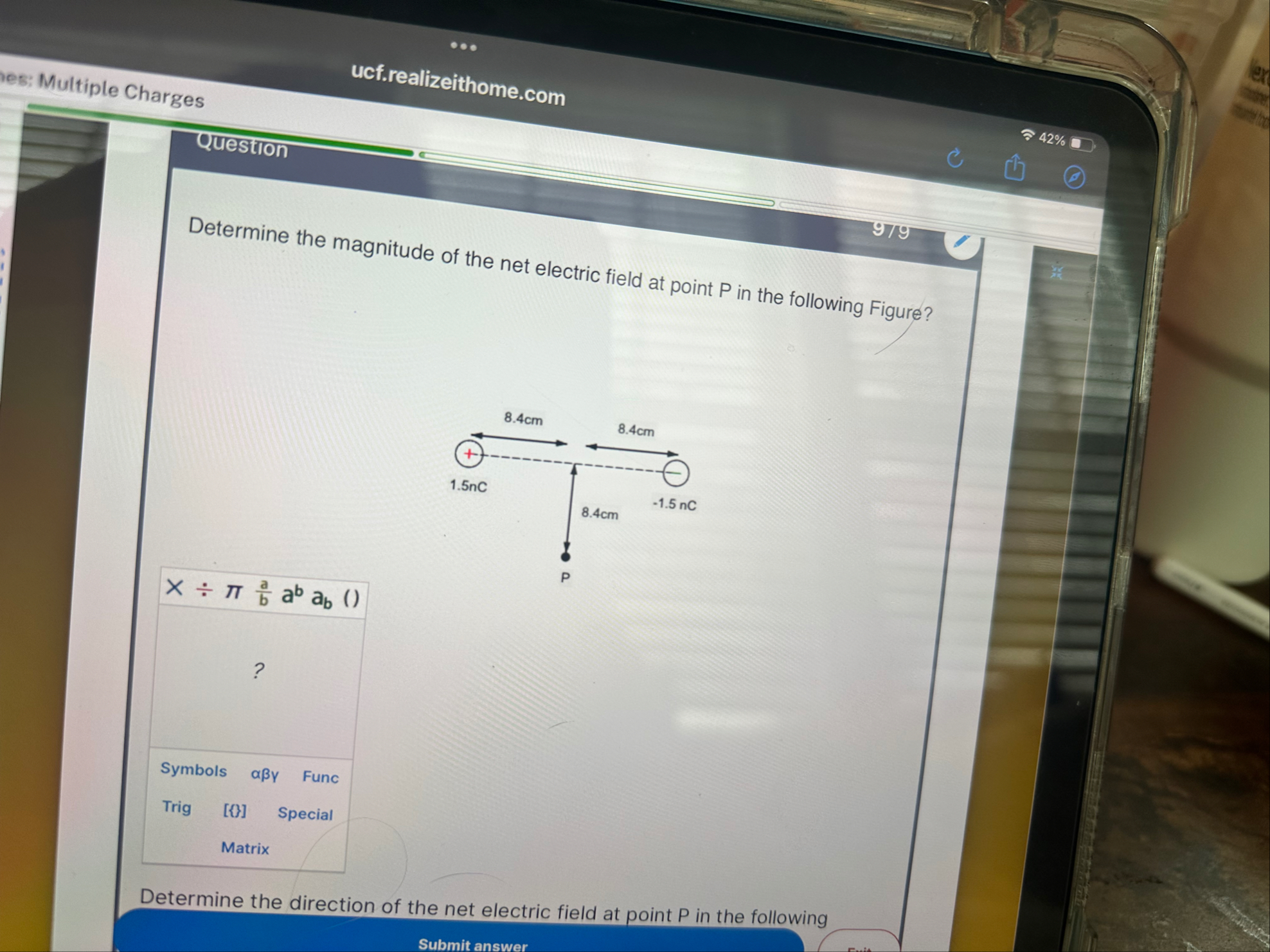 Solved Determine the magnitude of the net electric field at | Chegg.com