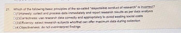 21. Which of the following basic principles of the | Chegg.com