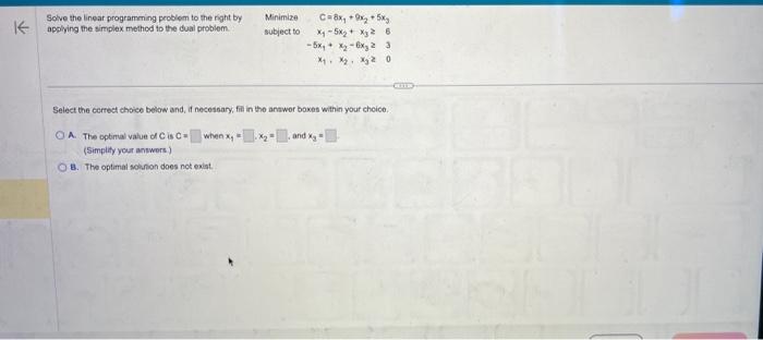 Solved Solve the linear programming problem to the right by | Chegg.com