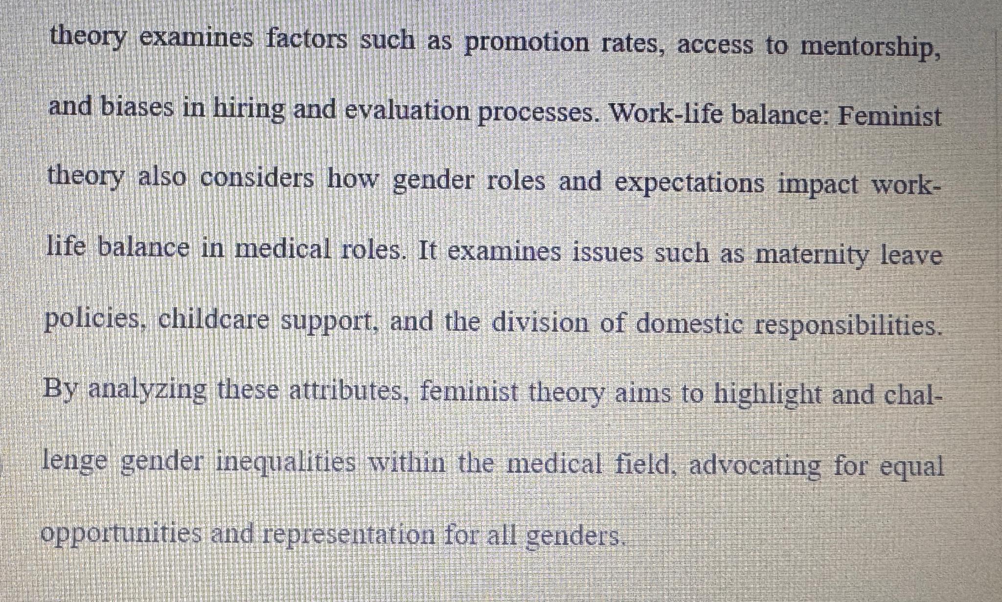 Solved Feminist theory is a set of structural conflict | Chegg.com