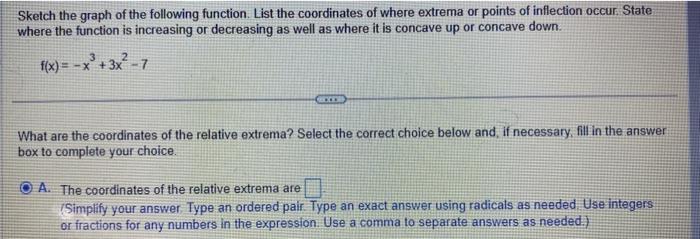 Solved Sketch the graph of the following function. List the | Chegg.com