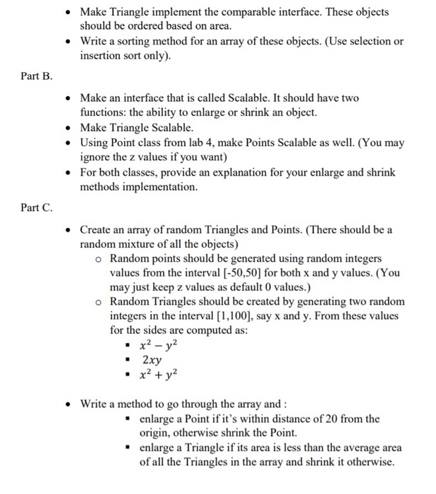 Solved Part A • Write out the Triangle class from: Triangle | Chegg.com