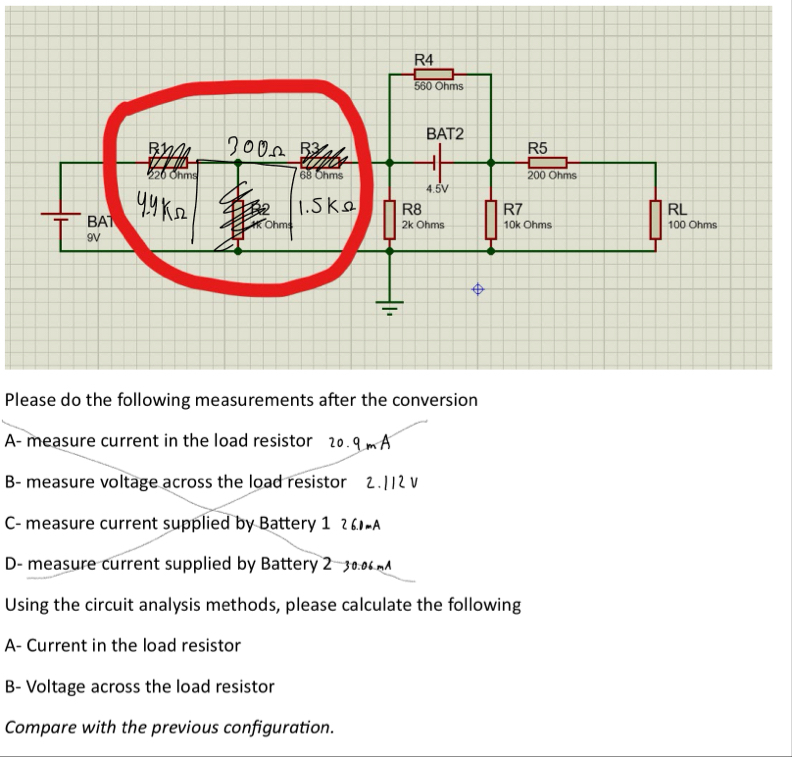 Solved Using the circuit analysis methods, please calculate | Chegg.com