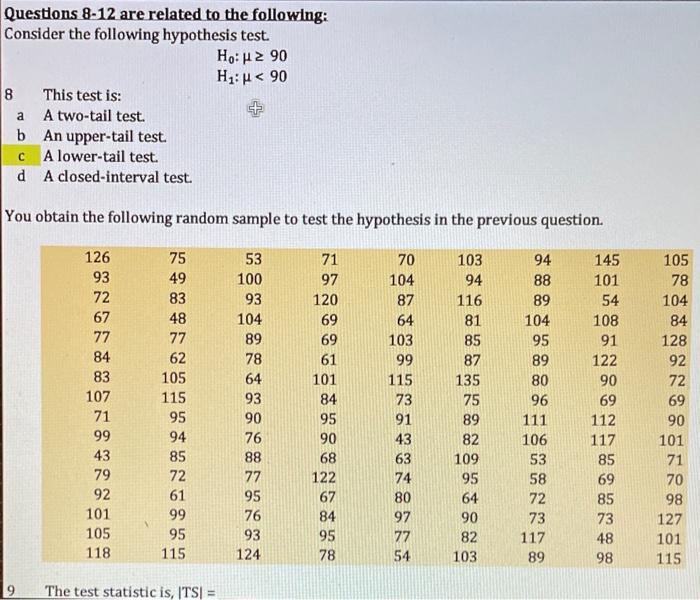 Solved Questions 8−12 are related to the following: Consider | Chegg.com